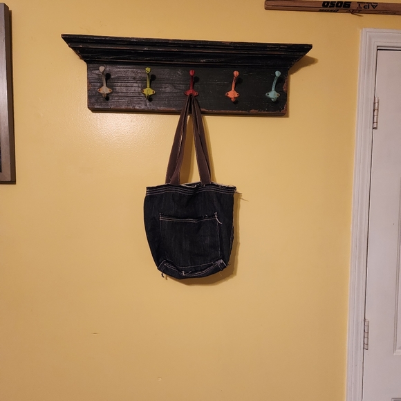 thirty-one | Bags | Thirty One Dark Distressed Denim Purse Front And ...